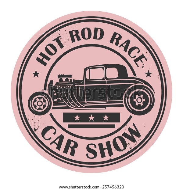 Retro Hot Rod Stamp Label Vector Stock Vector (Royalty Free) 257456320 ...