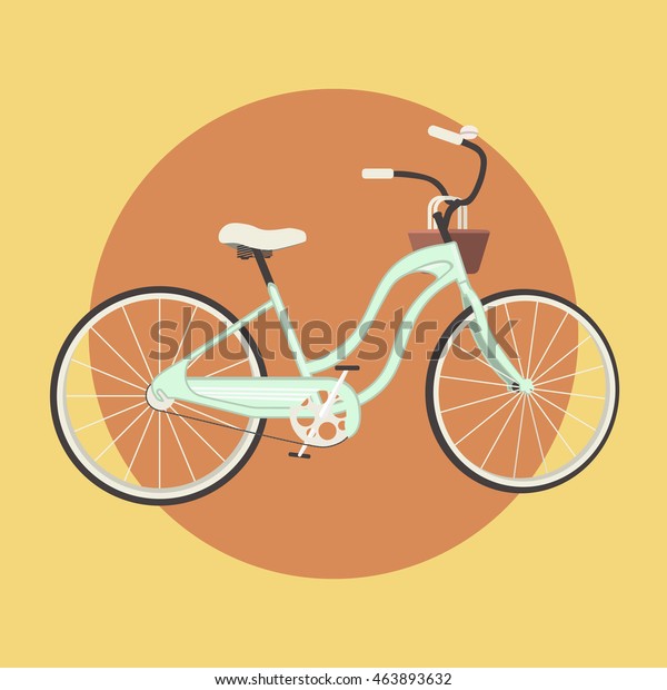 Retro Illustration Bicycle Flat Design Stock Vector (Royalty Free ...