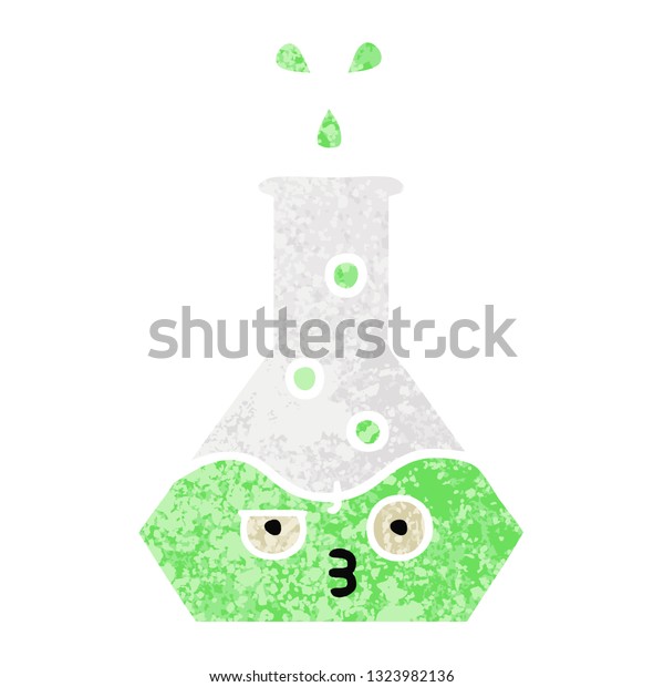 Retro Illustration Style Cartoon Science Beaker Stock Vector (Royalty ...