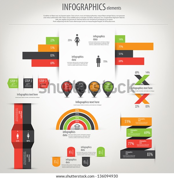 Retro Infographics Set Information Graphics Vector Stock Vector ...