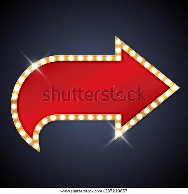 Retro Light Bulb Arrow Space Text Stock Vector (Royalty Free) 287210057