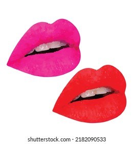 Retro Lips Vector Illustration Retro Style Stock Vector (Royalty Free ...