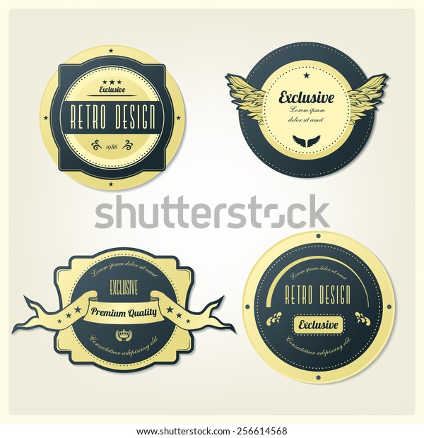 Retro Logo Elements Set Collection Vector Stock Vector (Royalty Free ...