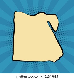 Retro Map Egypt Stylized Map Drawn Stock Vector (Royalty Free ...