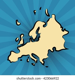 Retro Map Europe Stylized Map Drawn: vector de stock (libre de regalías ...