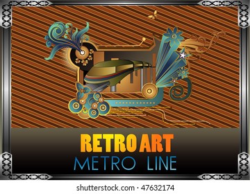 Retro Metro Vector Illustration: vector de stock (libre de regalías ...