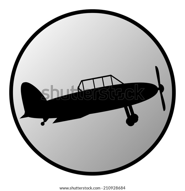 Retro Military Airplane Button On White Stock Vector (Royalty Free ...
