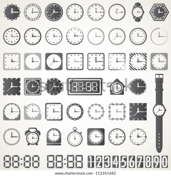 Retro Modern Clock Collection Vector Stock Vector (Royalty Free ...