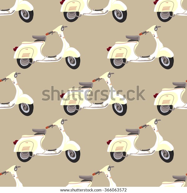 Retro Motor Scooter Seamless Pattern Scooter Stock Vector (Royalty Free ...