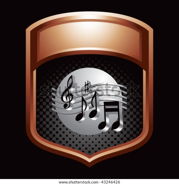 Retro Music Notes Bronze Display Stock Vector (Royalty Free) 43246426 ...