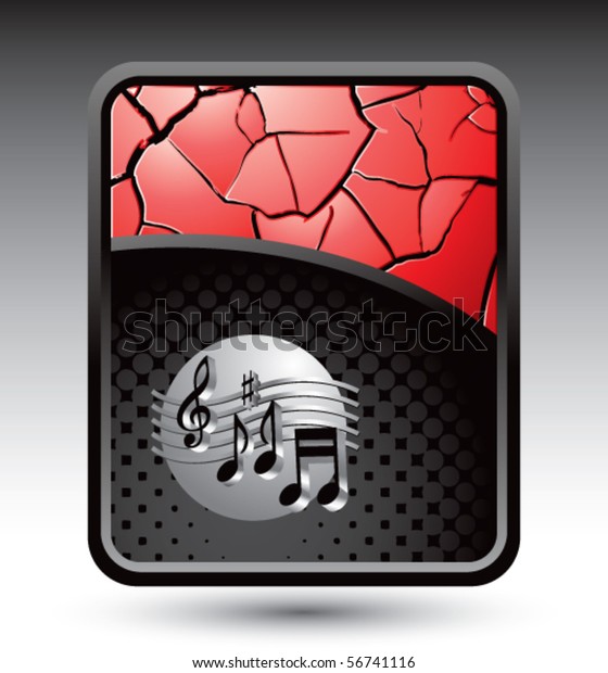 Retro Music Notes Red Cracked Background Stock Vector (Royalty Free ...