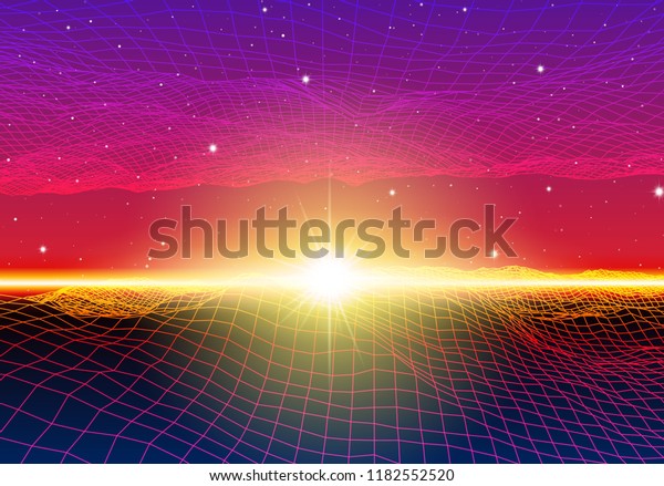 Retro Neon Background 80s Styled Laser Stock Vector (Royalty Free ...