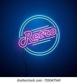 Retro Neon Sign Vector Illustration Stock Vector (Royalty Free ...