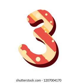Retro Number Three Font On White Stock Vector (Royalty Free) 1207004170