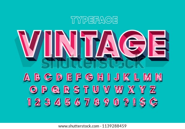 Retro Original 3d Display Font Design Stock Vector (Royalty Free ...