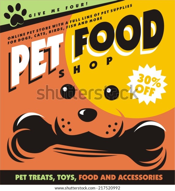 Retro Pet Food Poster Stock Vector (Royalty Free) 217520992 | Shutterstock