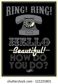 Retro Phone Poster Template Vectorillustration Stock Vector (Royalty ...