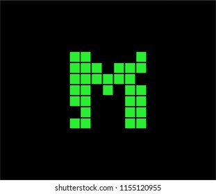 Retro Pixel Box Letter M Logo Stock Vector (Royalty Free) 1155120955 ...