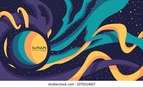 Retro Planet On Space Abstract Background Stock Vector (Royalty Free ...