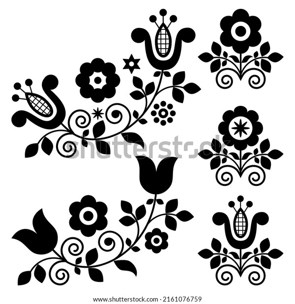 Retro Polish Folk Art Vector Design Stock Vector (Royalty Free ...