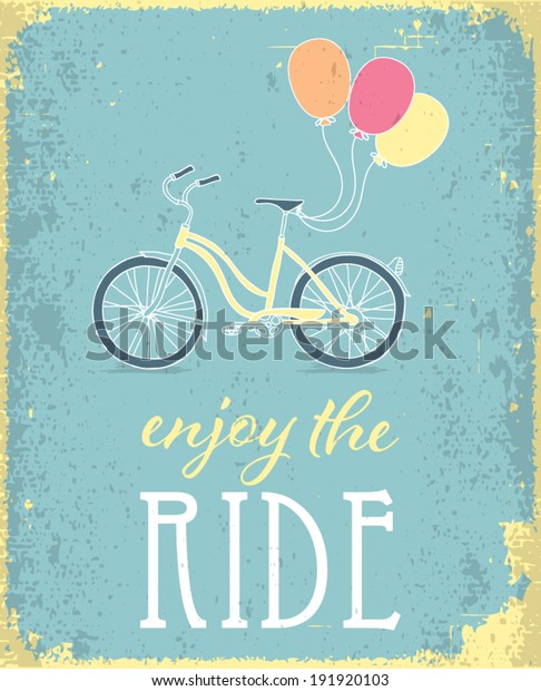 Retro Poster Bicycle Enjoy Ride Concept Stock Vector (Royalty Free ...