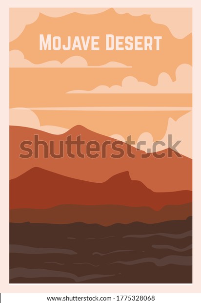 Retro Poster Desert Mojave Vector Illustration Stock Vector (Royalty ...