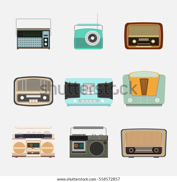 Retro Radio Icon Vector Stock Vector (Royalty Free) 558572857 ...
