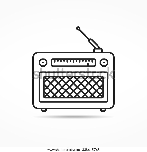 Retro Radio Line Icon Vector Eps10 Stock Vector (Royalty Free ...