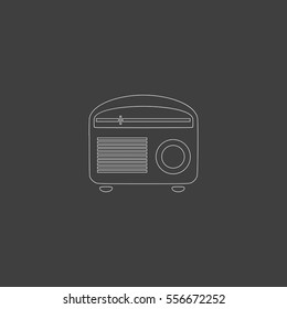 Retro Radio Outline Vector Icon Contour Stock Vector (Royalty Free ...