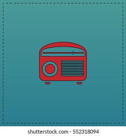 Retro Radio Red Vector Icon Black Stock Vector (Royalty Free) 552318094 ...