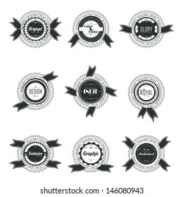 Retro Ribbon Badge Pack Stock Vector (Royalty Free) 146080943 ...