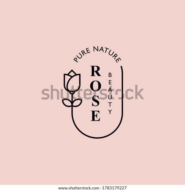 Retro Rose Flower Logo Vector Beauty Stock Vector (Royalty Free) 1783179227