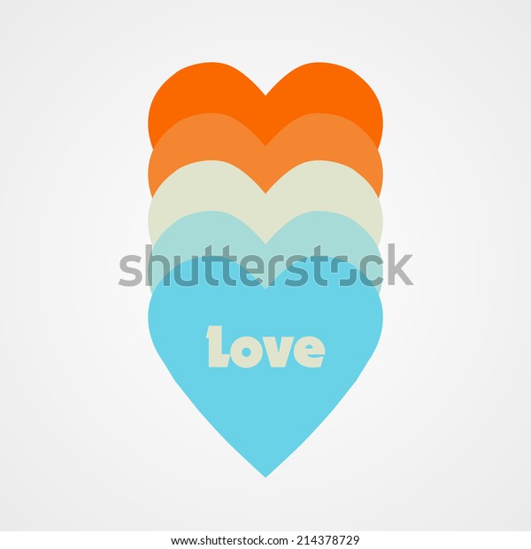Retro Stacked Hearts Stock Vector (Royalty Free) 214378729 | Shutterstock