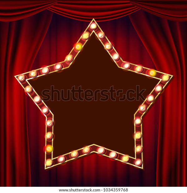 Retro Star Billboard Vector Red Theater Stock Vector (Royalty Free ...