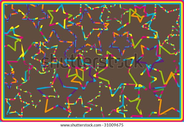 Retro Stars On Brown Background Stock Vector (Royalty Free) 31009675 ...