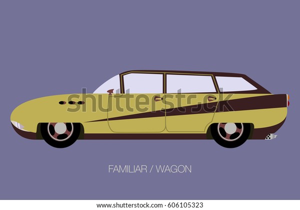 Retro Station Wagon Car Vector Stock Vector (Royalty Free) 606105323 ...