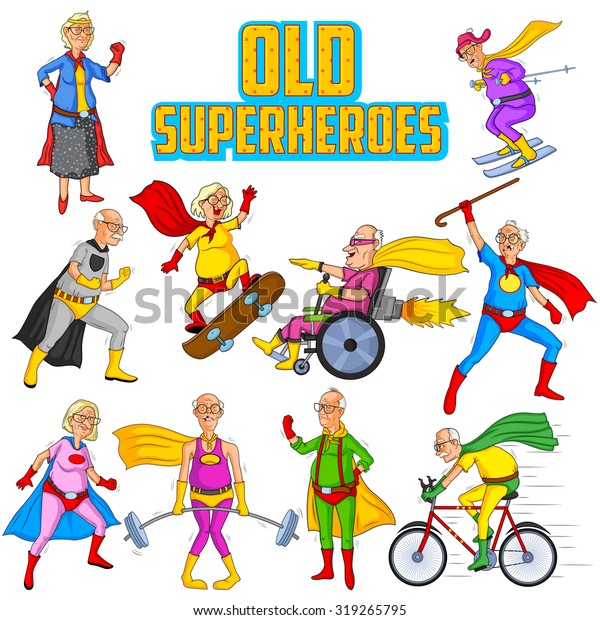 Retro Style Comics Superhero Old Man Stock Vector (Royalty Free ...