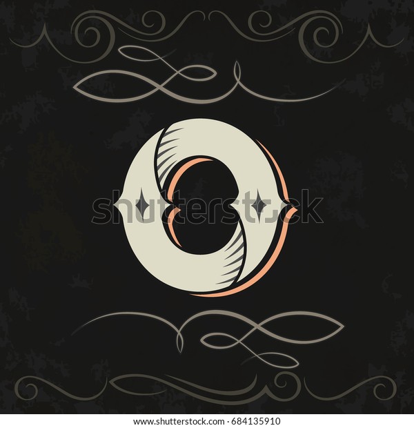 Retro Style Western Letter Design Letter Stock Vector (Royalty Free ...
