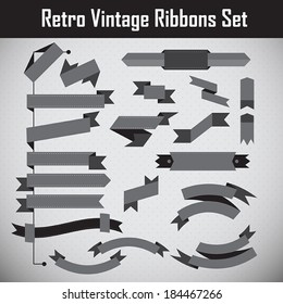 Set Retro Ribbons Label Vector Collection Stock Vector (Royalty Free ...