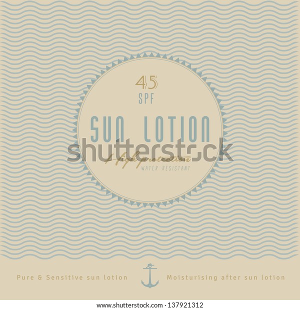 Retro Sun Lotion Label Design Retro Stock Vector (Royalty Free ...
