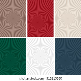 Retro Sun Ray Background Set Set Stock Vector (Royalty Free) 515213560 ...