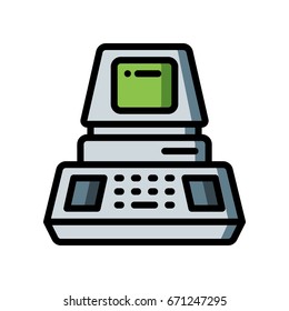 Retro Technology Icons Vintage Computer Ultra Stock Vector (Royalty ...
