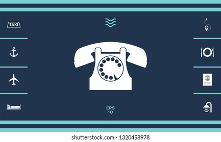 Retro Telephone Symbol Graphic Elements Your Stock Vector (Royalty Free ...