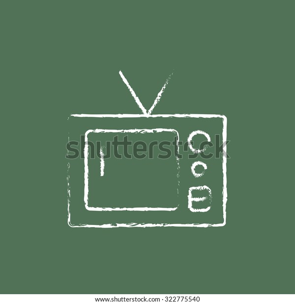 Retro Television Hand Drawn Chalk On Stock Vector (Royalty Free ...