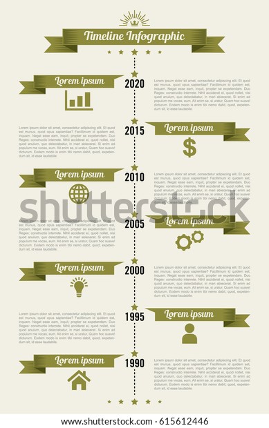 Retro Timeline Infographic Vector Design Template Stock Vector (Royalty ...