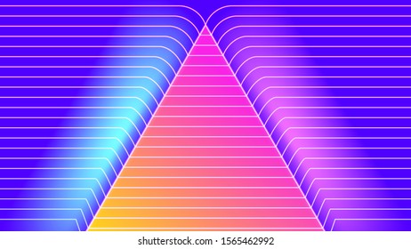 80s Retro Futuristic Landscape Palms Connected Stock Illustration ...