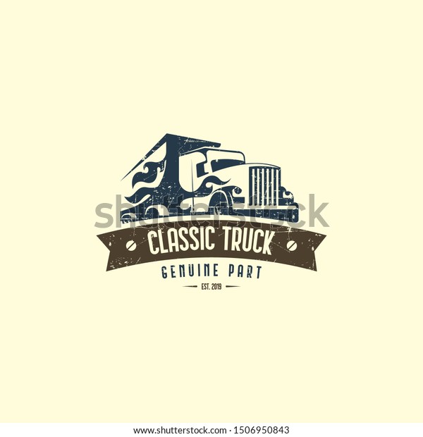 Retro Truck Logo Template Vector Vintage Stock Vector (Royalty Free ...