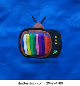 Retro Tv Set Color Lines On Stock Vector (Royalty Free) 294974780