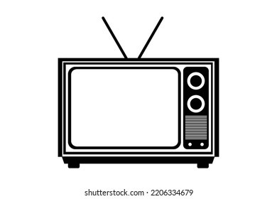 Retro Tv Silhouette High Vector Stock Vector (Royalty Free) 2206334679 ...