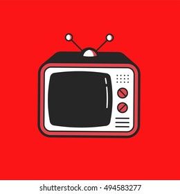 Retro Tv Vector Illustration Stock Vector (Royalty Free) 494583277
